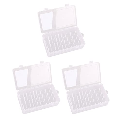 Amagogo 3 Pack 42 Slots Large Capacity Sewing Thread Holders for Spools of Thread, Empty Thread Storage Box, Sewing Yarn Spools Containers Storage Case
