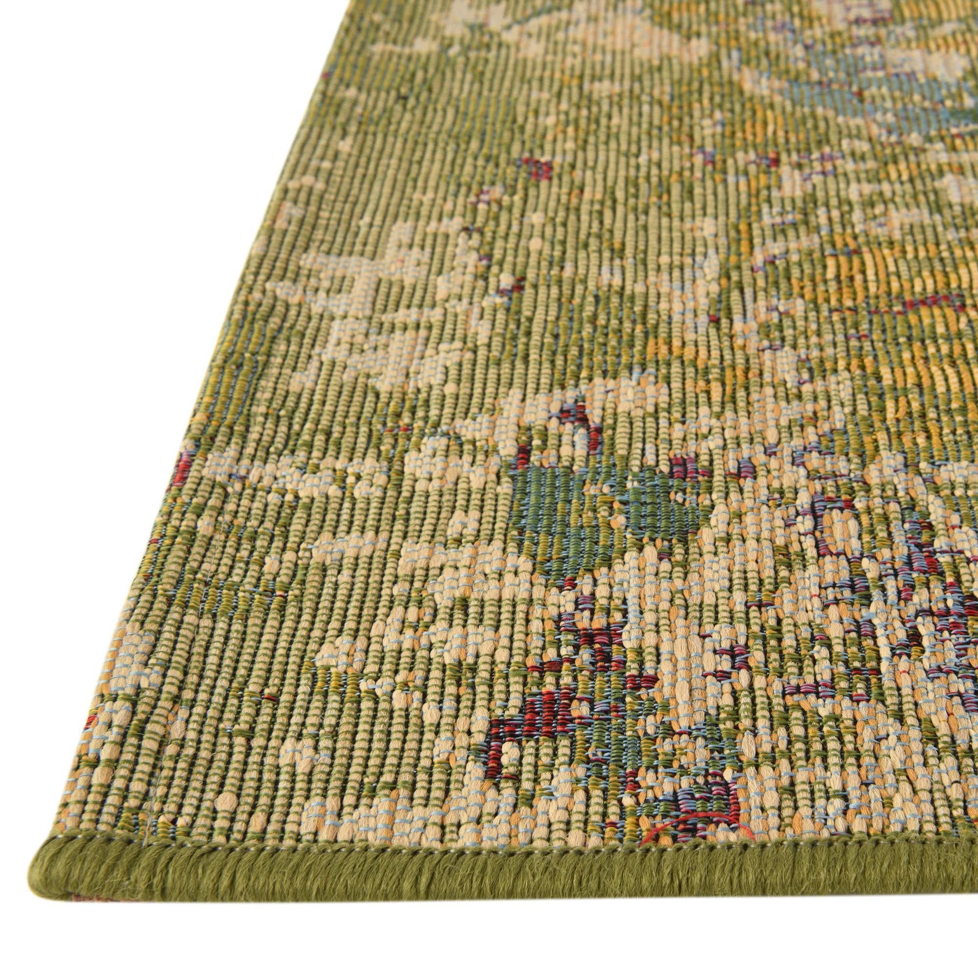 Rugs.com Outdoor Modern Collection Rug β 2' 7 x 12' Runner Multi Flatweave Rug Perfect for Hallways, Entryways