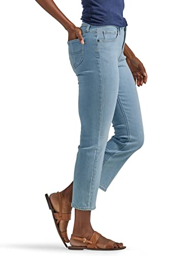 Lee Women's Ultra Lux Mid-Rise Demi Boot Crop Capri Jean, Beyond Light, 10