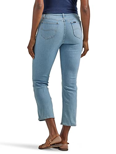 Lee Women's Ultra Lux Mid-Rise Demi Boot Crop Capri Jean, Beyond Light, 10
