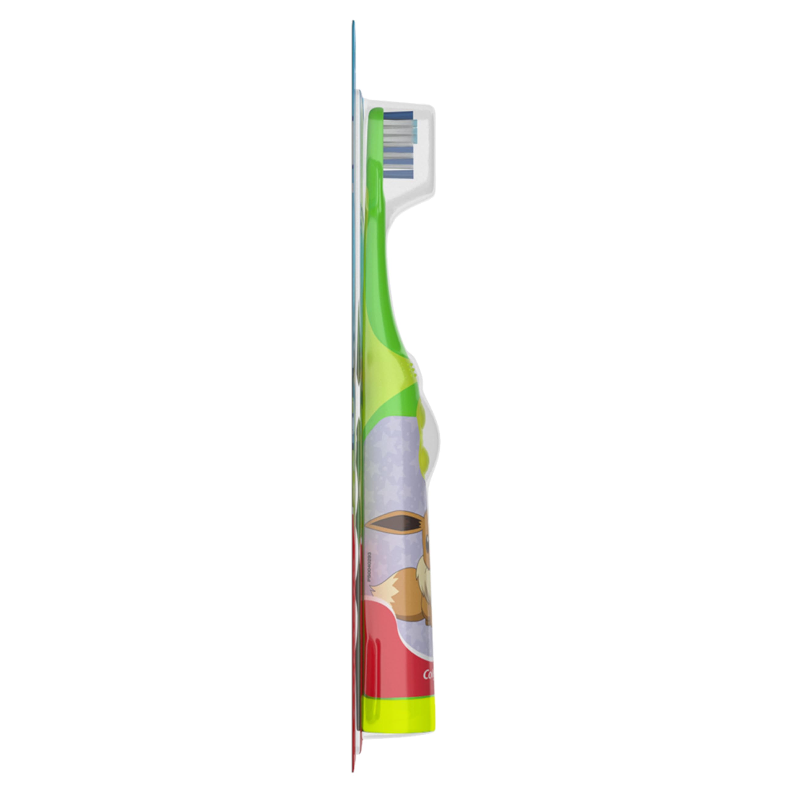 Colgate Kids Battery Powered Toothbrush, Kids Battery Toothbrush with Included AA Battery, Extra Soft Bristles, Flat-Laying Handle to Prevent Rolling, Pokemon Toothbrush, 1 Pack (Style May Vary)