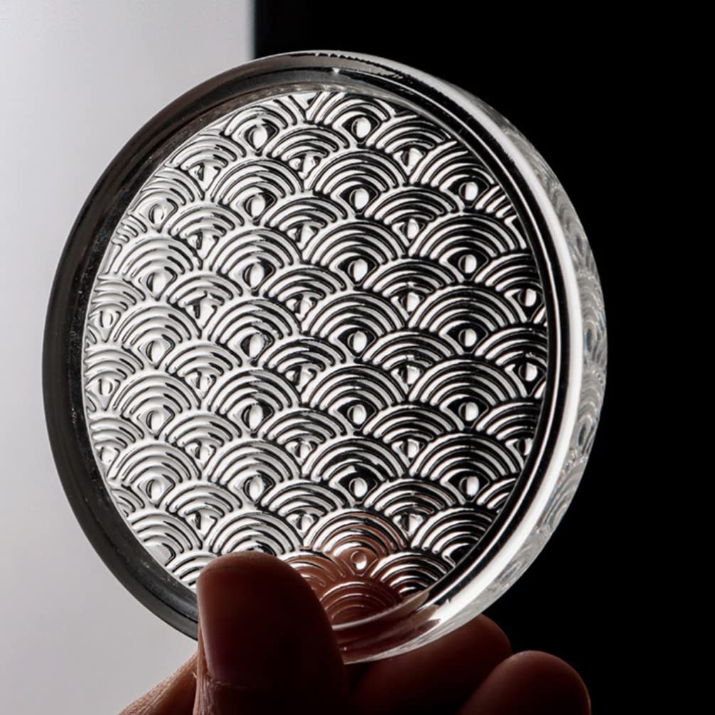 Cabilock 2pcs Glass Tea Coaster Cup Mug Pad Tea Bag Saucers Dessert Dishes Coasters Gold Bars Car Coaster Costers Seasoning Dish Mug Saucers Gongfu Tea Saucer Crystal Coaster Round Decorate