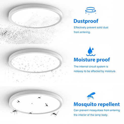 5Pack 9Inch Flush Mount Ceiling Light White,18 Watt 5000K LED Ceiling Light Fixture, Ultra Slim Close to Ceiling Light Fixture, Round Flat Low Profile Ceiling Lamp For Kitchen Bedroom Basement Hallway