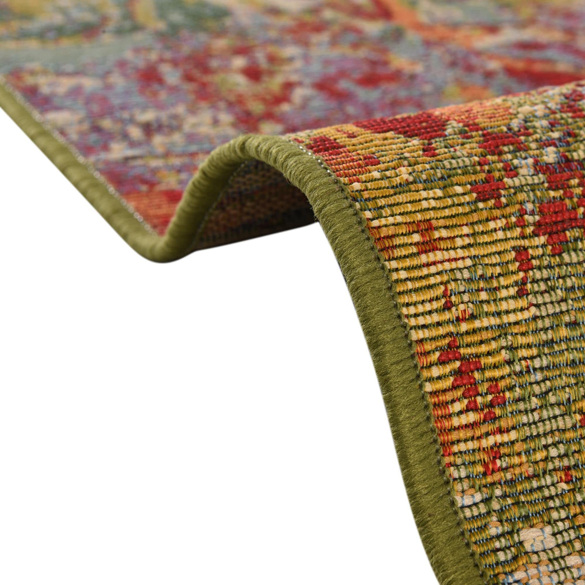 Rugs.com Outdoor Modern Collection Rug β 2' 7 x 12' Runner Multi Flatweave Rug Perfect for Hallways, Entryways