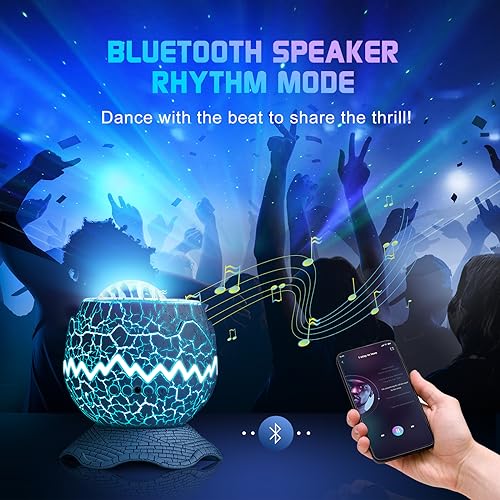 Galaxy Star Night Light Projector, Aurora Projector with 33 Light Effects, Dinosaur Egg Lights for Bedroom Decor with Bluetooth Speaker White Noise & Remote Control for Kids/Party/Gift