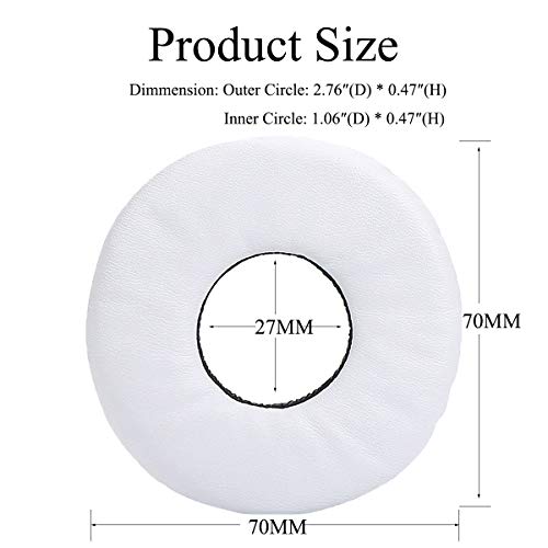 Krone Kalpasmos Replacement Earpads Compatible with Sony MDR-ZX310, Ear Cushion Compatible with Sony MDR-ZX330BT/DR-BT101/WH-CH500 and 70MM Round On-Ear Headphones(List Inside)(White)