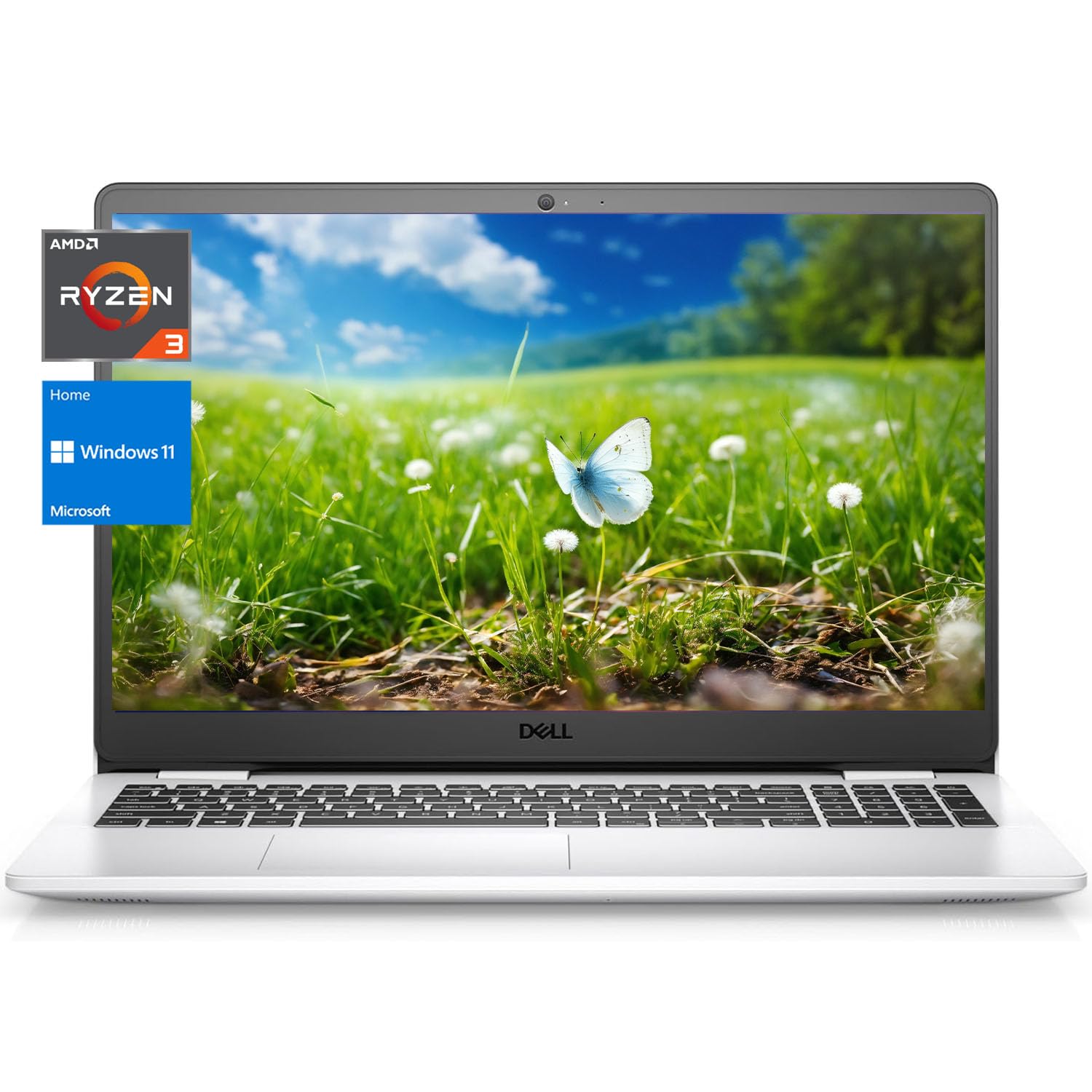 Dell Inspiron 3000 Laptop, 15.6" FHD Display, AMD Ryzen 3 3250U Processor, AMD Radeon Vega 3 Graphics, Fingerprint Reader, Webcam, HDMI, Bluetooth, WiFi, Windows 11 (16GB RAM | 256GB SSD)
