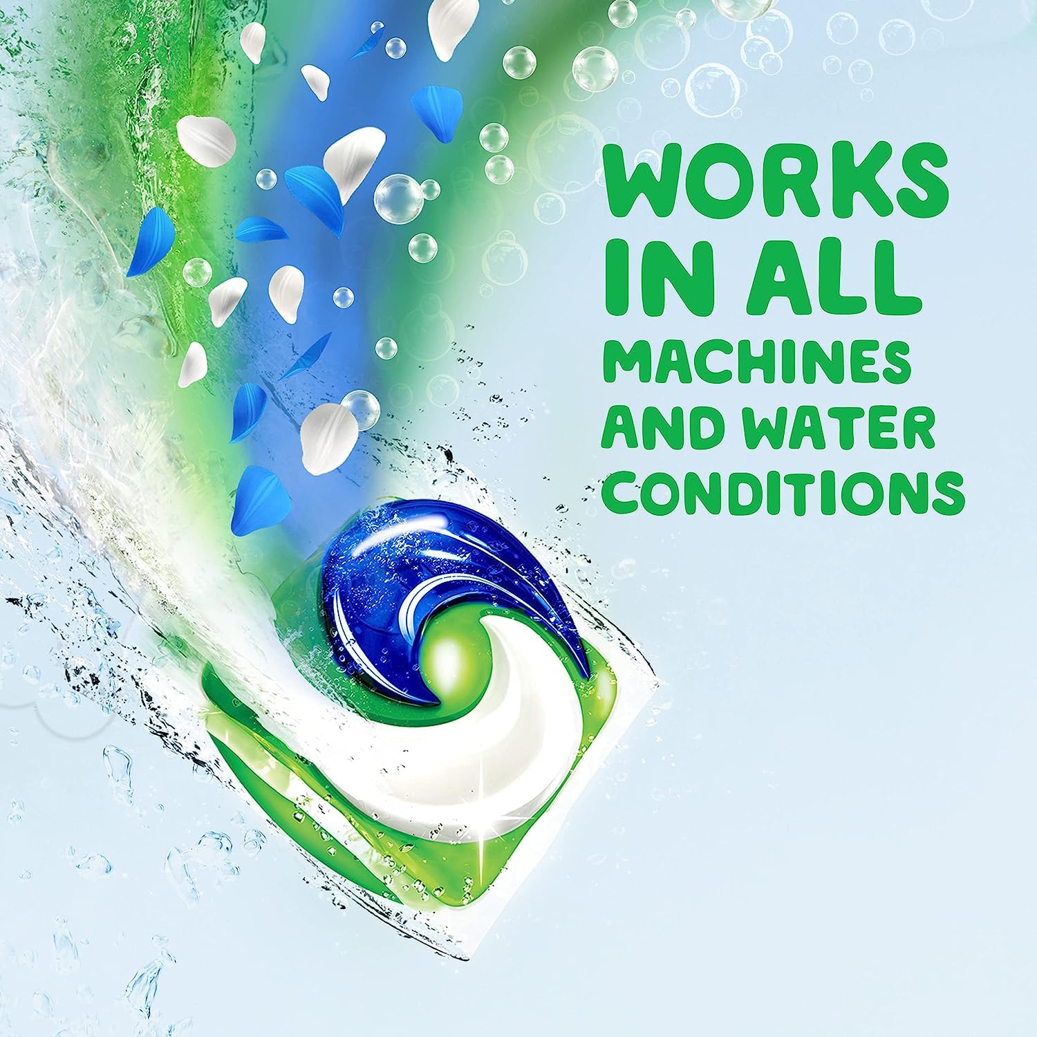 Gain flings Ultra Oxi Laundry Detergent Pacs, 60 Count, Waterfall Delight Scent, 3-in-1, HE Compatible