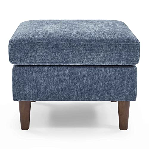 ATY Convertible Sectional Sofa with Removable Ottoman and Cushions, 3 Seats L-Shape Chenille Couch w/Pocket & Rubber Wood Legs, Perfect for Livingroom, Aapartment, Small Space, 80", Navy