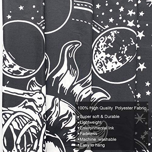 Skull Tapestry Human Skeleton Tapestry Meditation Skeleton Tapestry Black and White Stars Tapestry for Bedroom Living Room-H51.2×W59.1 inches