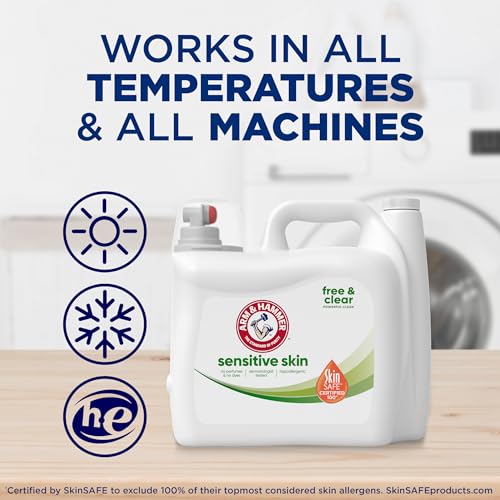 Arm & Hammer Sensitive Skin Free & Clear, 140 Loads Liquid Laundry Detergent, 140 Fl oz