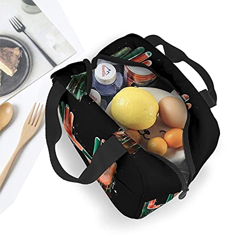 Arneycal Miami Hurricanes Limited Edition Portable Insulated Lunch Bag Waterproof Tote Bento Bag