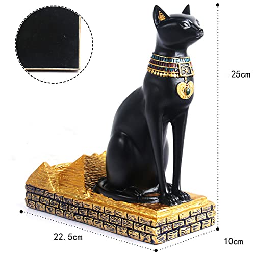 FRCOLOR Wine Holder Cat Shaped Wine Holder Resin Egyptian Cat God Figurine Wine Bottle Shelf Rack Retro Champagne Bottle Stand for Home Kitchen Countertop Bar Wine Bottle Holder