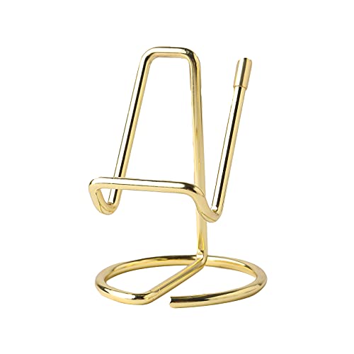 SIRMEDAL Cell Phone Stand, Business Card Holder, Mobile Phone Holder – Metal Wire Cellphone Cradle Dock, Compatible with iPhone/Android Phones/iPad Mini/Kindle (Gold)