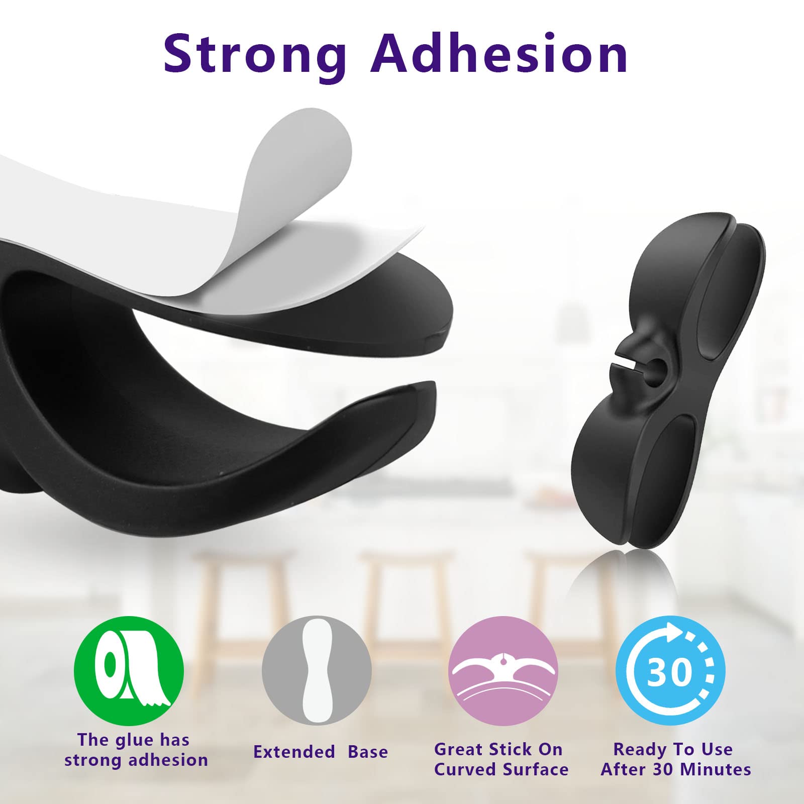 Cord Organizer for Kitchen Appliances, 10 Pack Upgrade Cord Winder Wrappers Stick On, Small Wire Keeper, Appliance Power Cable Holder for Mixer, Pressure Cooker, Coffee Maker and Air Fryer