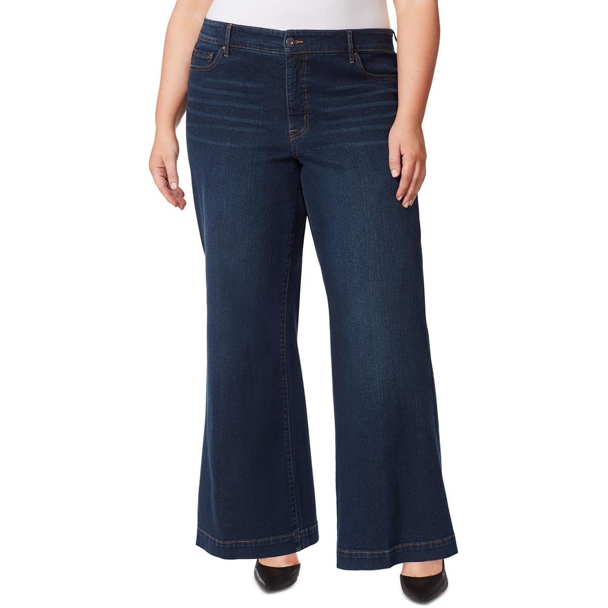 Jessica Simpson Women's True Love Trouser Wide Leg Jean, Ditto, 14 Plus