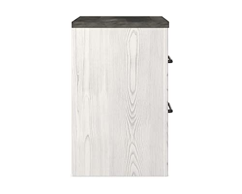 Signature Design by Ashley Gerridan Coastal Two Drawer Nightstand, White/Gray