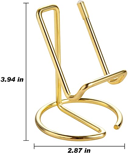SIRMEDAL Cell Phone Stand, Business Card Holder, Mobile Phone Holder – Metal Wire Cellphone Cradle Dock, Compatible with iPhone/Android Phones/iPad Mini/Kindle (Gold)