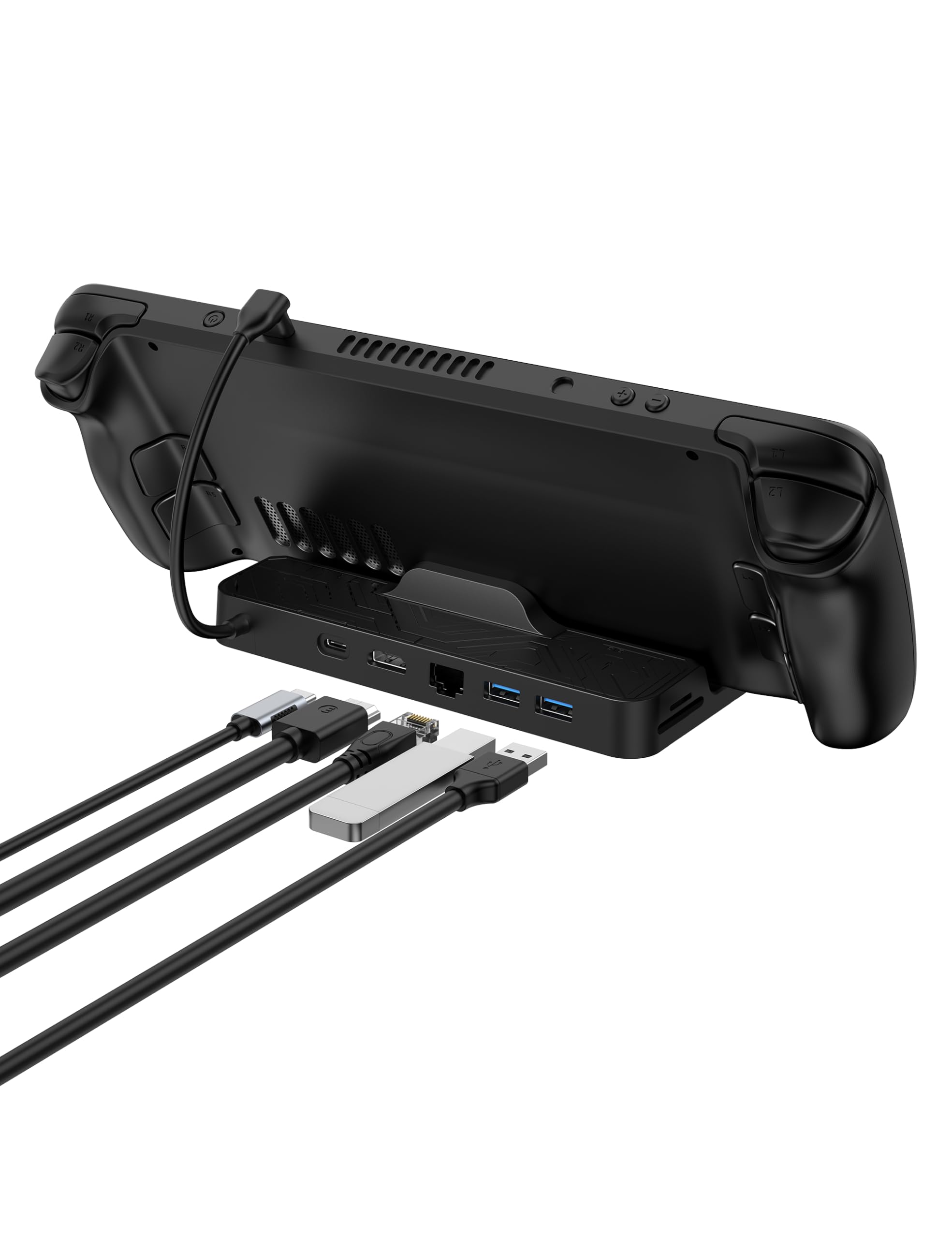 Steam Deck/Steam Deck OLED Dock with SD/TF Reader, NewQ 7-in-1 Dock with HDMI 2.0 4K@60Hz, 2 USB-A 3.0, 1000Mbps Ethernet, PD-in 100W Max, Compatible with USB C Devices