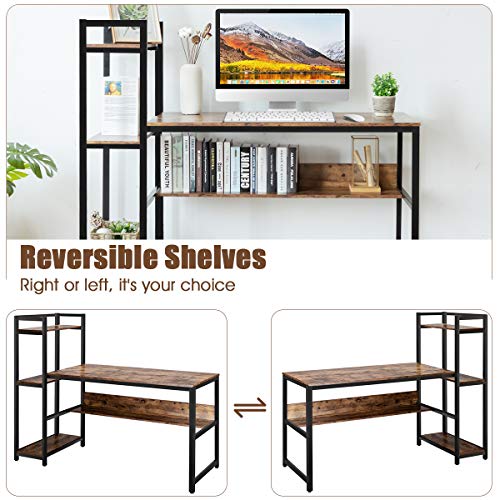 ERGOMASTER Computer Desk, 47β x 24", Rustic