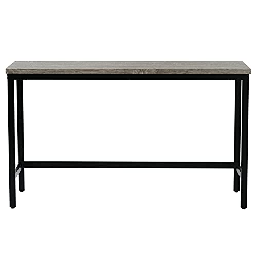 XD Designs 4-Piece Counter Height Extra Long Dining Table Set, Bar Table Set with 3 Stools, Side Table with Footrest Pub Kitchen Set (Gray)