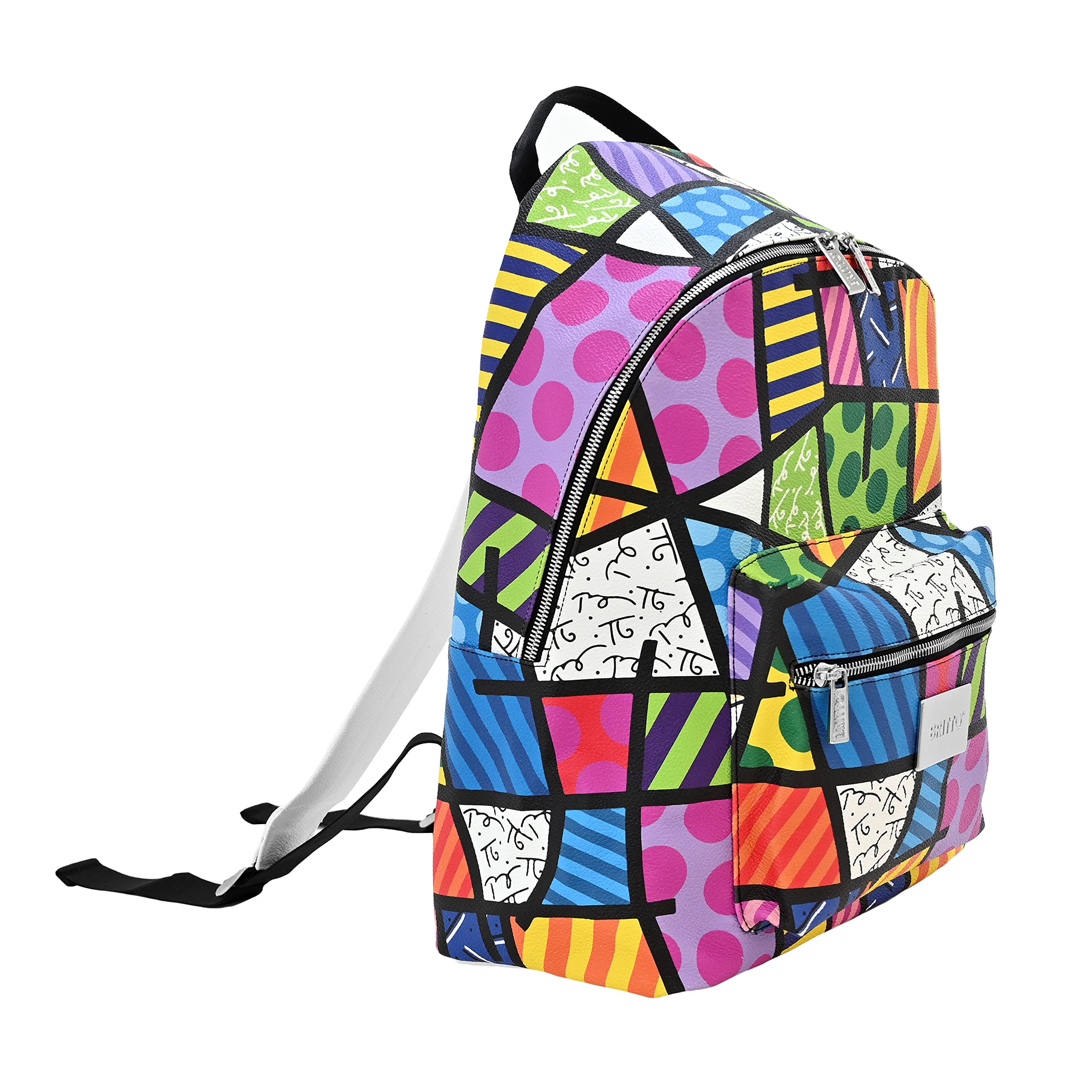 BRITTO Romero Vegan Leather Large Backpack, Colorful Landscape