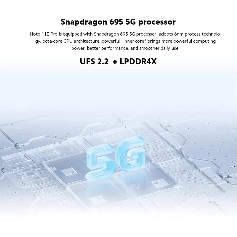 Xiaomi Redmi Note 11E Pro 5G (for Tmobile Mint Tello & Global) (128Gb + 8Gb) Factory Unlocked 6.67 108Mp Cam (Dark World)