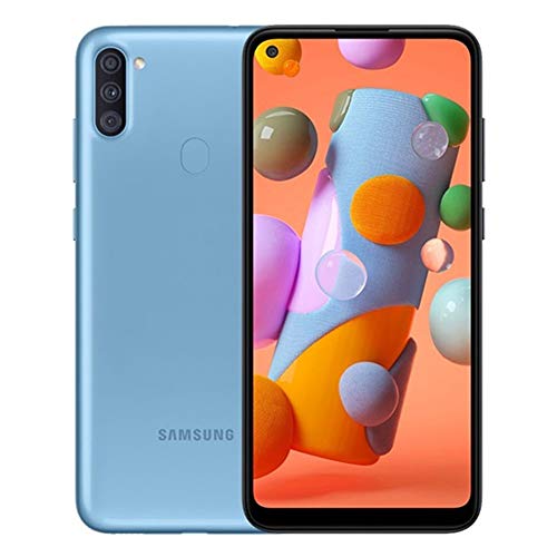 Samsung Galaxy A11 (64GB, 3GB) 6.4" HD+, Snapdragon 450, Long-Lasting Battery, Dual SIM GSM Unlocked (US + Global) 4G Volte A115M/DS (Fast Car Charger Bundle, Blue)