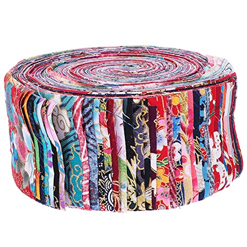 ARTIBETTER Fabric Quilting Strips Floral Jelly Roll Fabric Cotton Craft Fabric Bundle Craft Sewing Squares Bundle Multicolor Patchwork Gift Wrapper for DIY Craft Patchwork Colorful 36pcs
