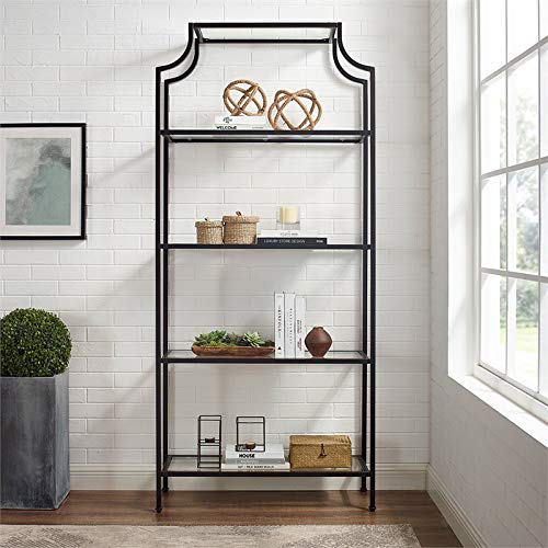 Pemberly Row 4 Shelf Glass Etagere Bookcase in Oil Rubbed Bronze