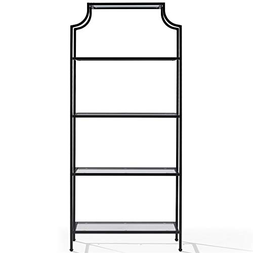 Pemberly Row 4 Shelf Glass Etagere Bookcase in Oil Rubbed Bronze