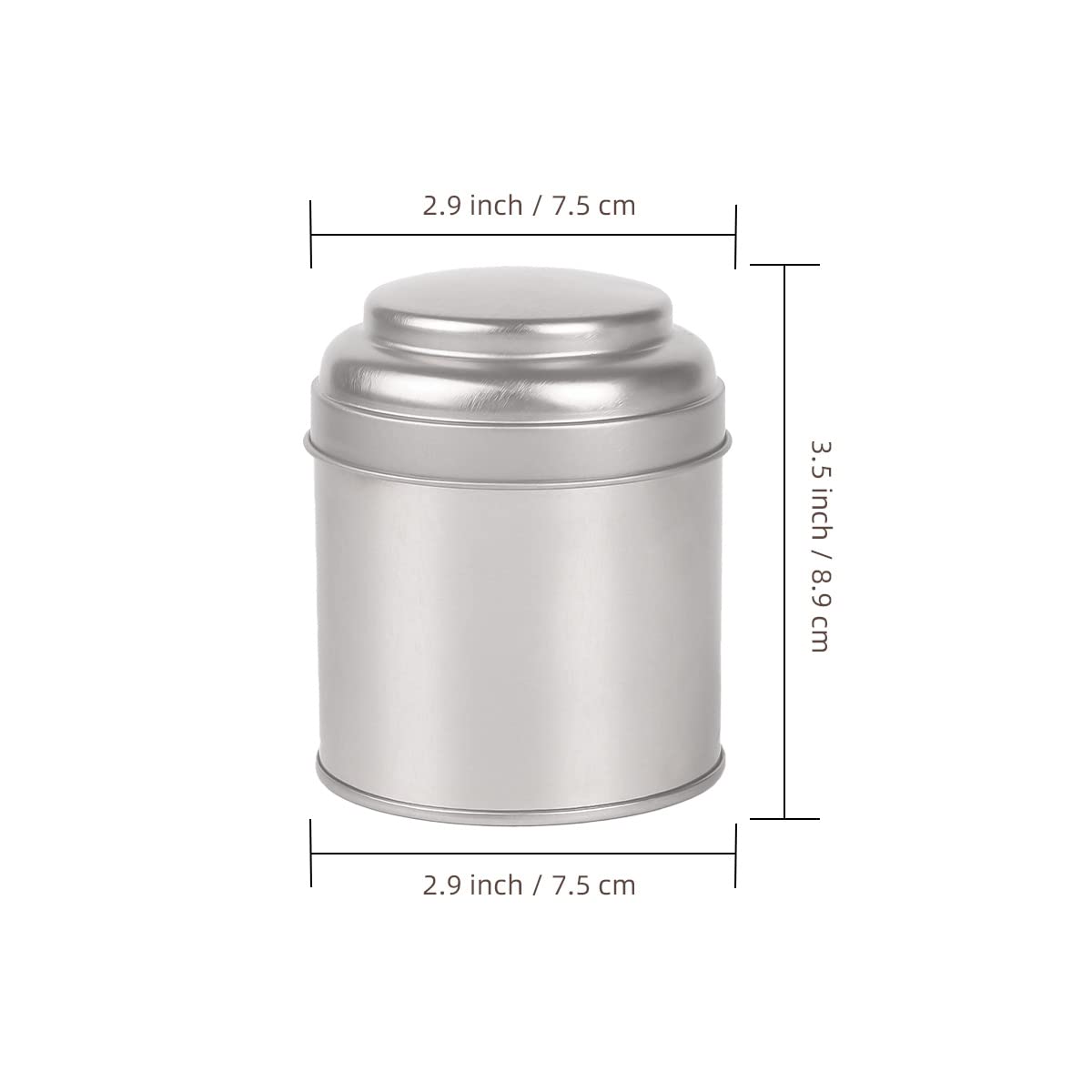 Fvstar Tea Tin with Airtight Double Lids,8 oz Loose Leaf Tea Storage Tins,Round Small Tin Can Container Box,Kitchen Canister for Coffee,Candy,Herbs and Spices (Silver)