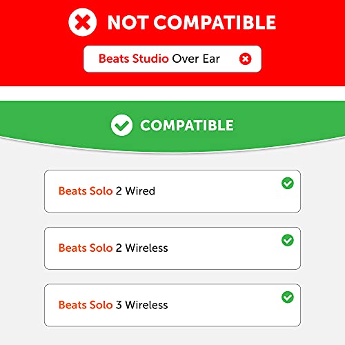 Small WC SweatZ Protective Headphone Ear Covers Made by Wicked Cushions | Fits Beats Solo 2 & 3 | Sweatproof, Washable & Preserves Comfort | Black