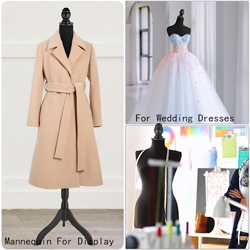 Encomle Dress Form Female Mannequin, Height Adjustable White Mannequin Body with Removable Black Torso Cover for Sewing, Display, 2-in-1