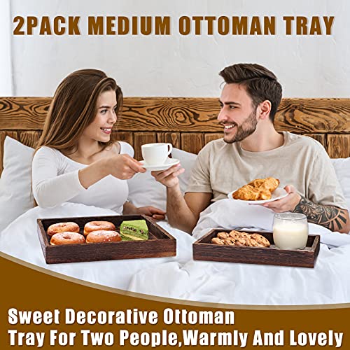 Christmas Decorative Tray ,7 Pack Ottoman Serving Trays for Coffee Table, Large Couch Tray and Sofa Serving Tray,Serve and Display Appetizers, Bar Food Platter, and Rustic Farmhouse Home Decor Tray