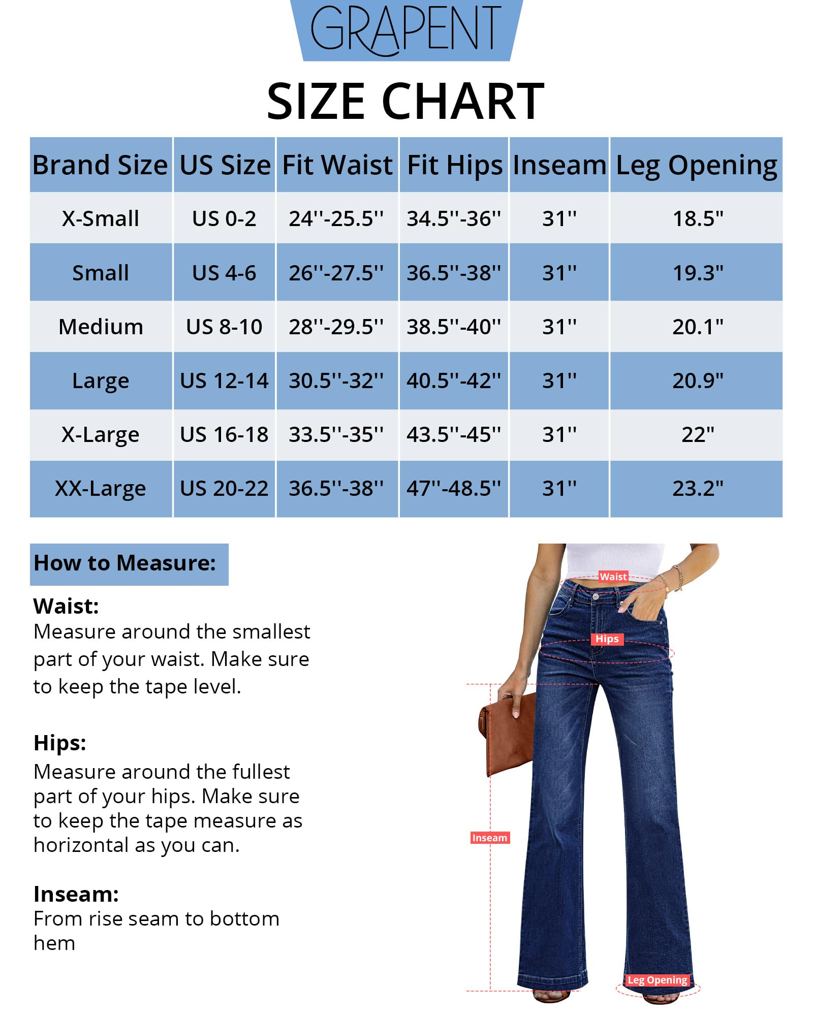 GRAPENT Womens Plus Size Stretch High Waisted Flare Ripped Jeans, 70s Outfits, Jeans Size 12, Wide Leg Pants Color Deep Blue, Size 14.