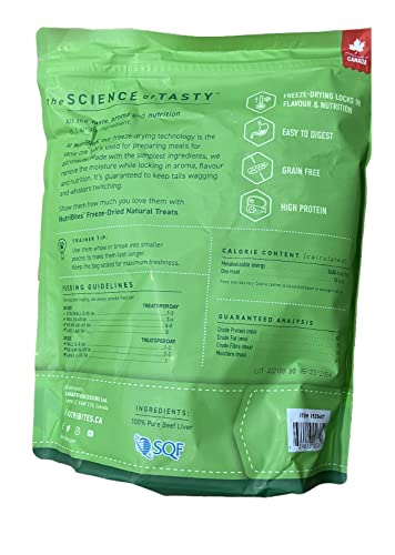Nutri Bites (Value Pack) Beef Liver Pets Treats Freeze Dried Premium Quality Single Ingredients High Protein 17.6 OZ for Dogs and Cats
