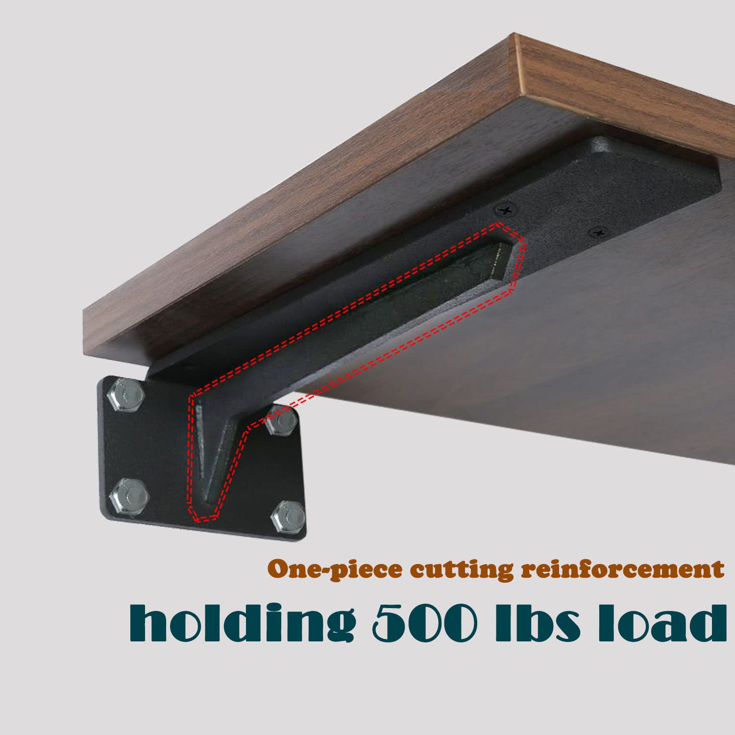 HDbonemu 6 Inch Heavy Duty Wall Mount Floating Shelf Brackets , Cast Iron Industrial Black L-Shelving Bracket, Concealed Countertop Brackets, Fireplace Brackets Max Load 500 lbs - 2 Pack