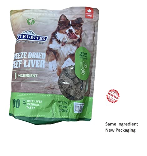 Nutri Bites (Value Pack) Beef Liver Pets Treats Freeze Dried Premium Quality Single Ingredients High Protein 17.6 OZ for Dogs and Cats