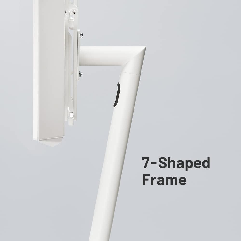 WALL A2 Large Type | Japanese Rolling Portable Free-Standing 45-80 Inch Universal Big Screen TV Stand with Concealed Caster Wheels | Satin White