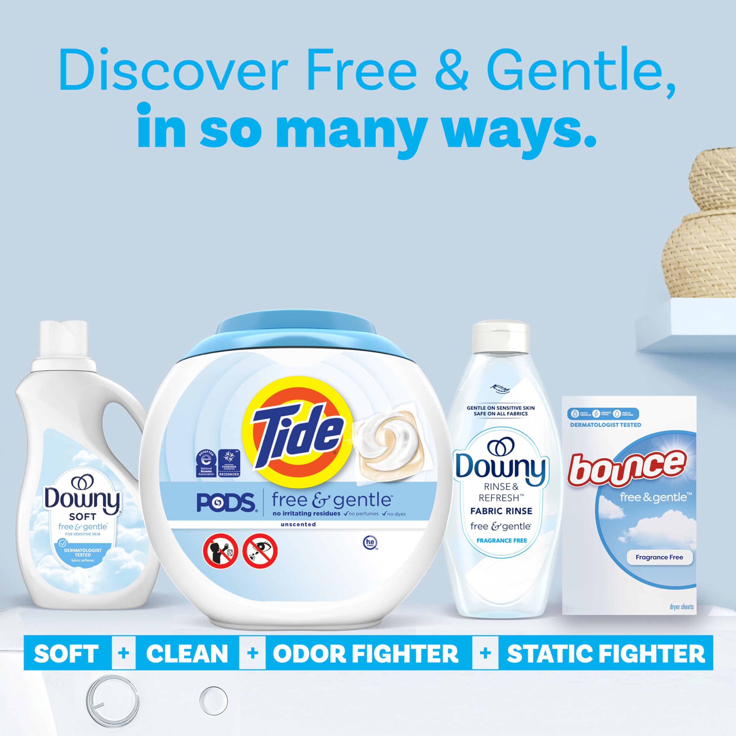 Tide PODS Free & Gentle Liquid Laundry Detergent Pacs, 76 count
