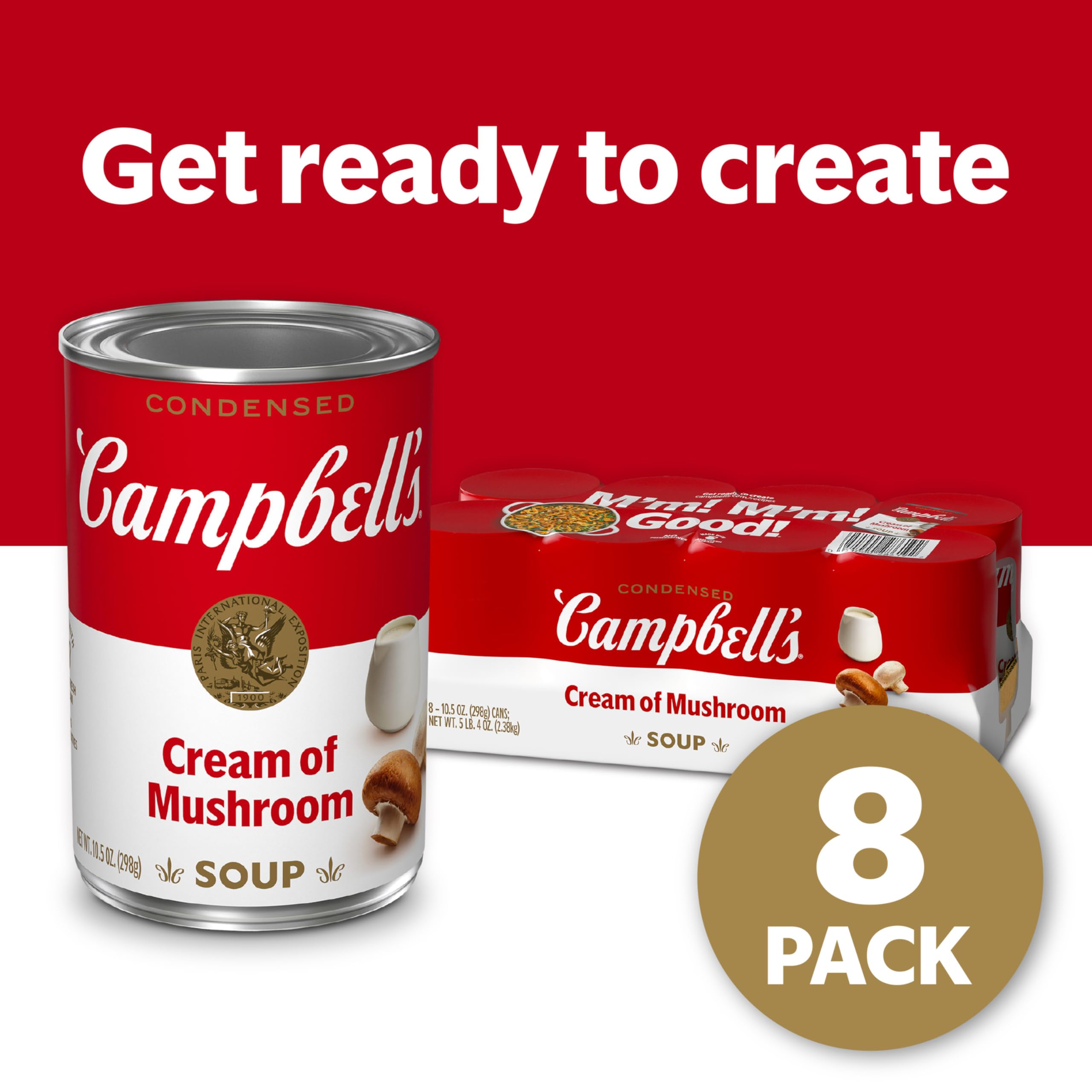 Campbell's Condensed Cream of Mushroom Soup, 10.5 Ounce Cans (Pack of 8)