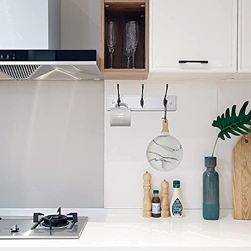 Coat Rack Wall Mount(2 Pack), Rustic Coat Hanger with 3 Hooks (15.6"L), Sturdy Hat Rack for Wall Hanging Coat Hat Key Mask Sunglasses Towel Cup, for Entryway Closet Bathroom Kitchen, White