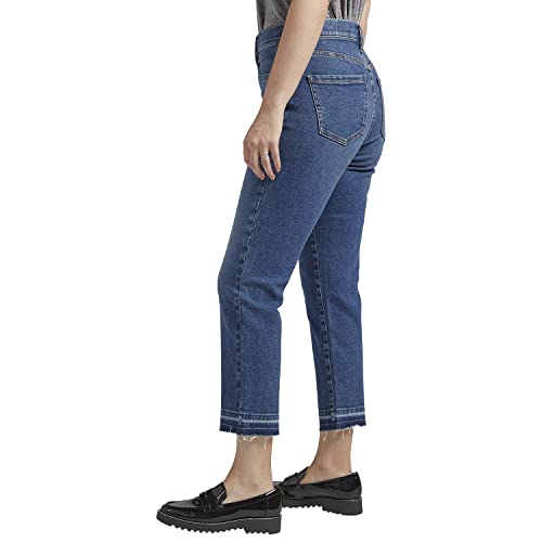 JAG Jeans Women's Valentina High Rise Straight Crop Jeans, Blue Luster, 16