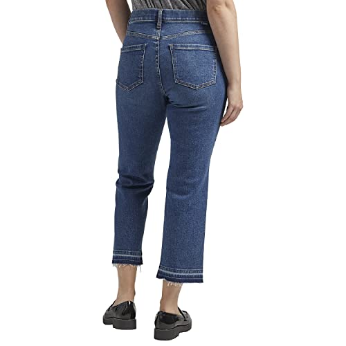 JAG Jeans Women's Valentina High Rise Straight Crop Jeans, Blue Luster, 16