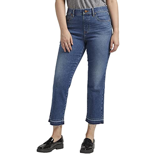 JAG Jeans Women's Valentina High Rise Straight Crop Jeans, Blue Luster, 16