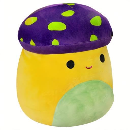Squishmallows Original 12-Inch Enid Neon Yellow Mushroom - Medium-Sized Ultrasoft Official Jazwares Plush