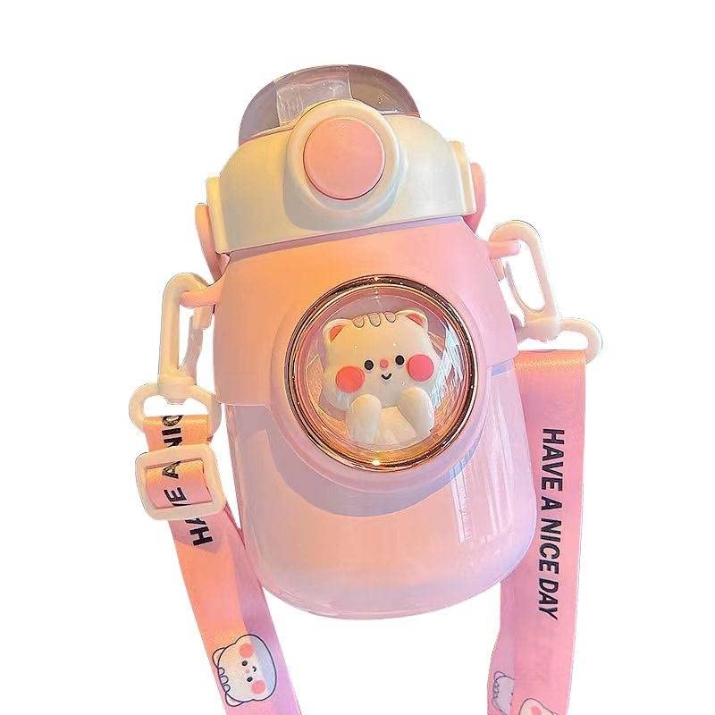Stainless Steel Water Bottles for School BPA Free Insulated Water Bottle with Straw And Lid (Pink)