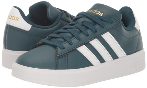 adidas Women's Grand Court Cloudfoam Lifestyle Comfort Sneaker, Arctic Night/White/Gold Metallic, 10