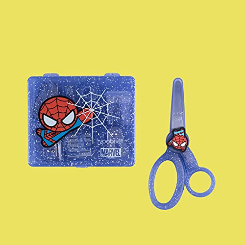 Yoobi x Marvel Spider-Man Mini Office Supply Kit & Scissors Set β Spider-Man Set w/ Stapler, Staples, Hole Punch, Tape Dispenser, Blunt Tip Scissors for Kids w/ 2 1/4β Blade